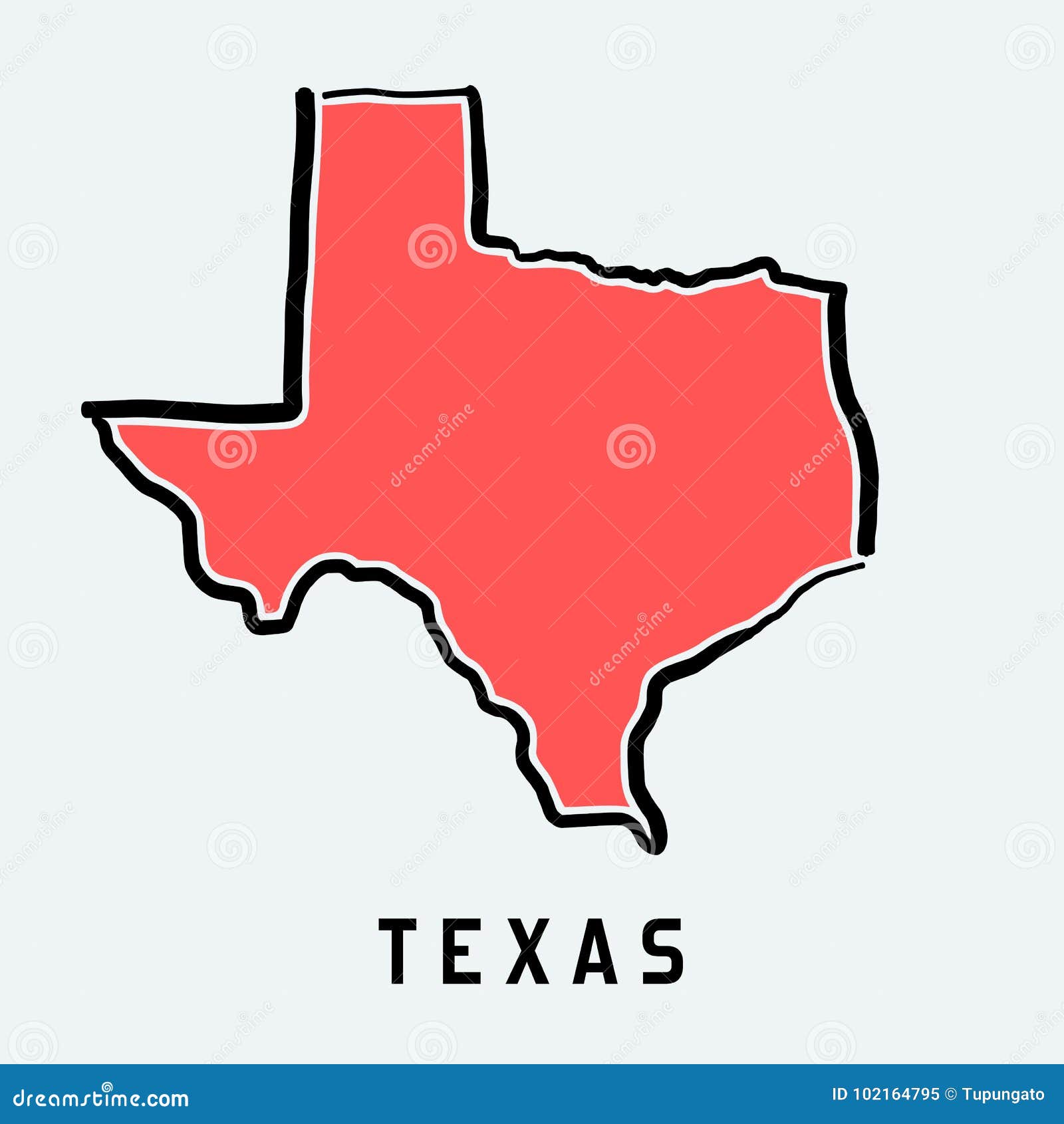 Esquema del mapa de Tejas ilustración del vector. Ilustración de ...