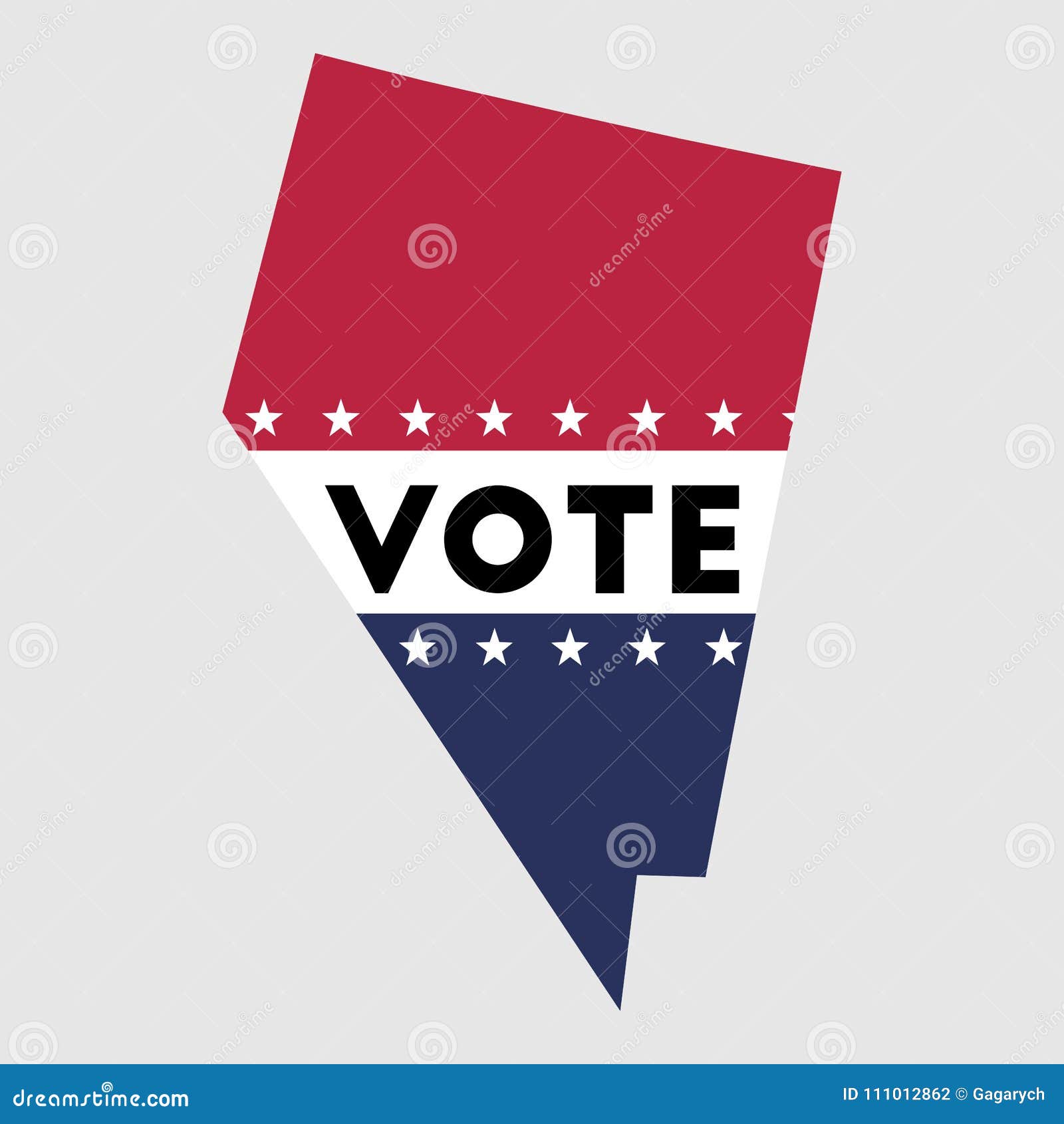 Esquema Del Mapa Del Estado De Nevada Del Voto Ilustración del Vector ...