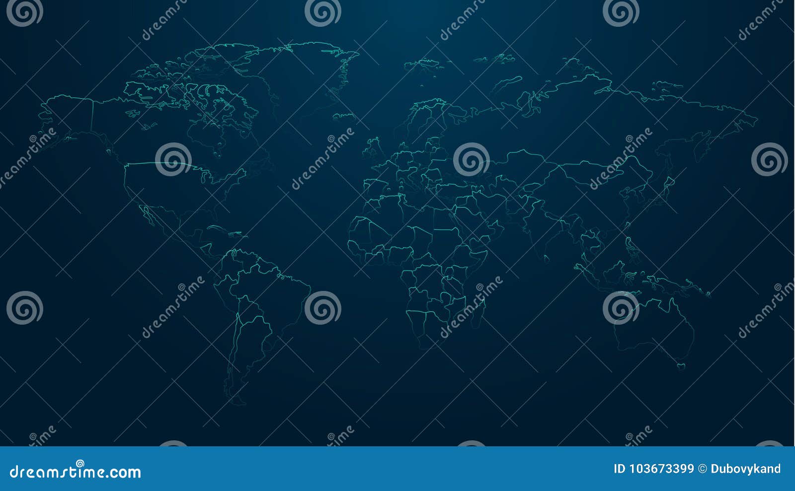 Esquema Del Mapa Del Vector De Digitaces En Fondo Azul Stock de ...