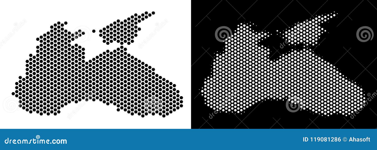 Esquema Del Panal Del Mapa Del Mar Negro Ilustración del Vector ...