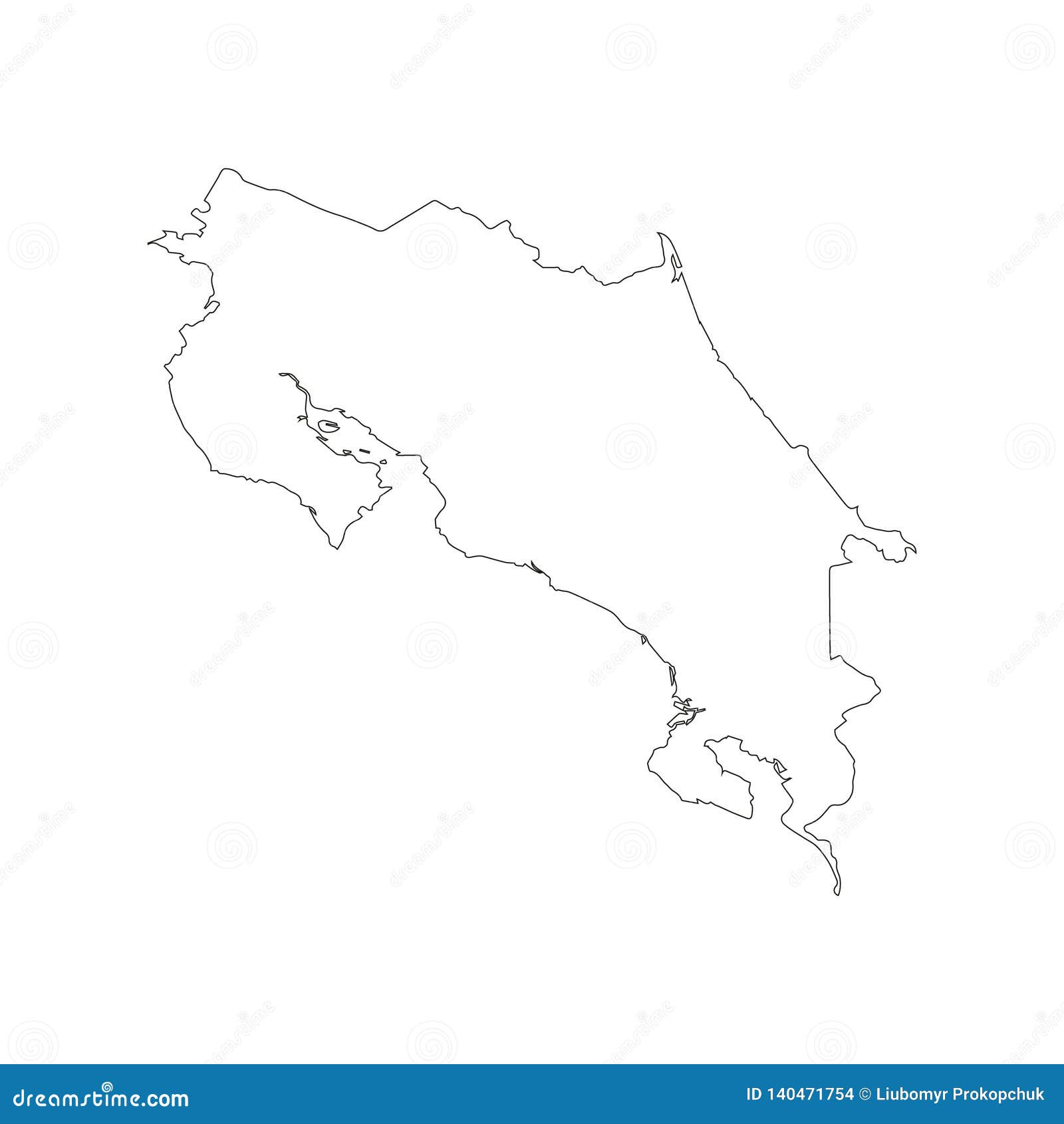 Esquema Negro Del Mapa De Costa Rica Ilustración del Vector ...