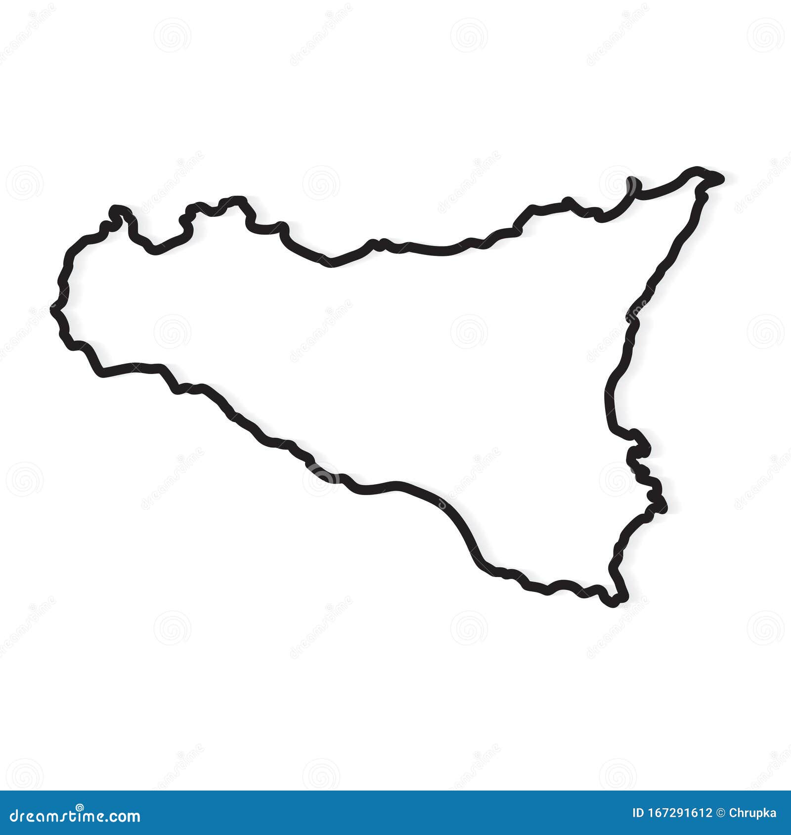 Esquema Negro Del Mapa De Sicilia Ilustración del Vector - Ilustración ...