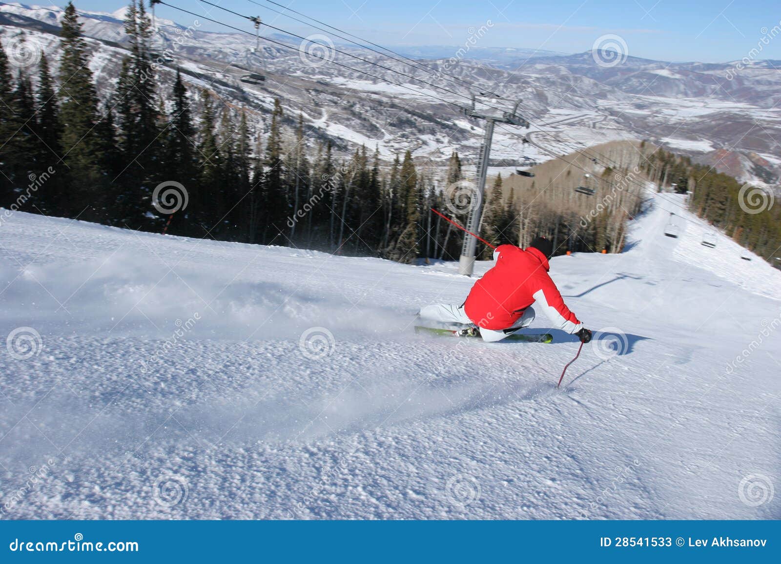 Esquiando En Aspen, Colorado Imagen de archivo - Imagen de downhill ...