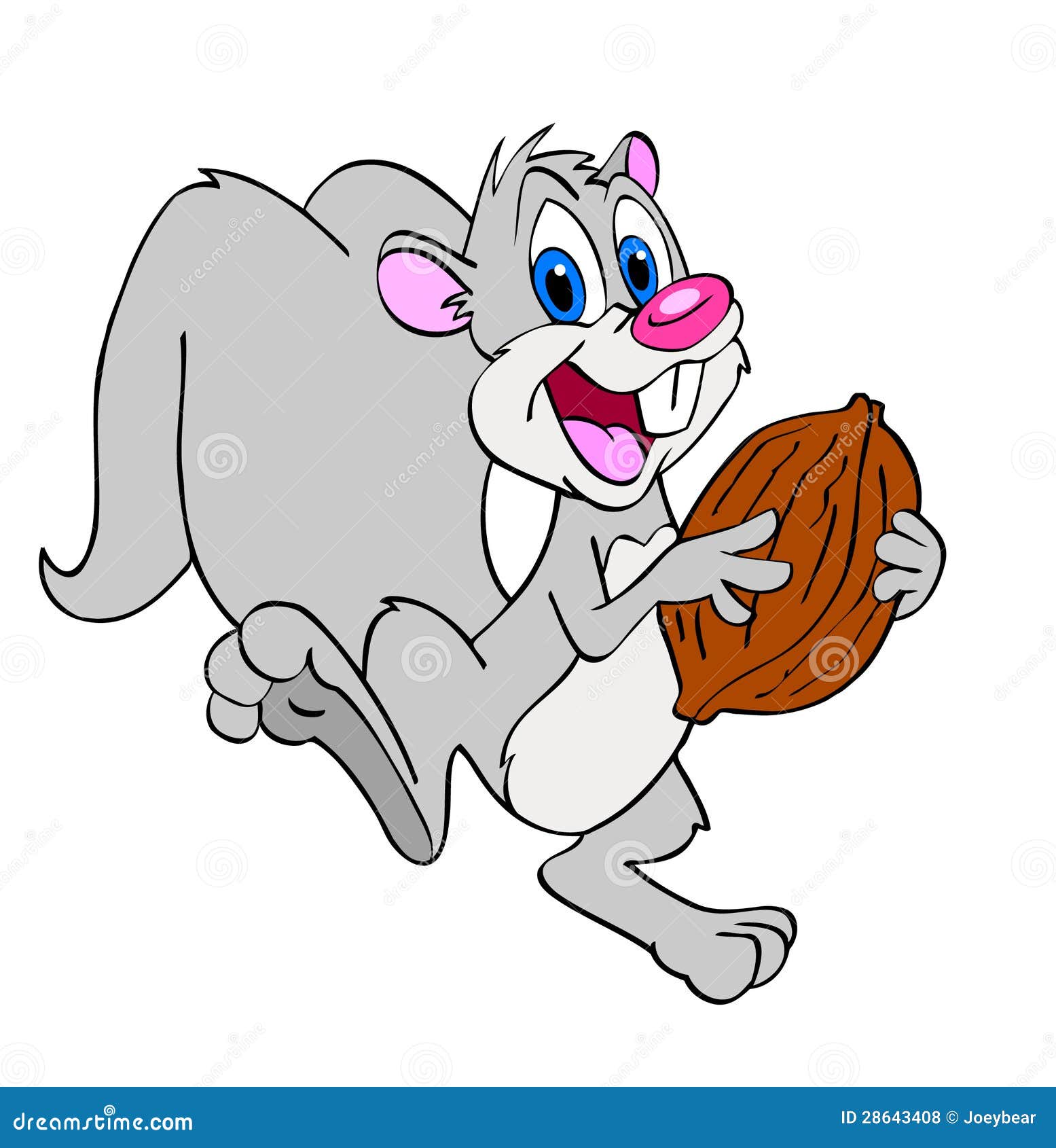 Esquilo bonito com noz ilustração do vetor. Ilustração de wildlife ...