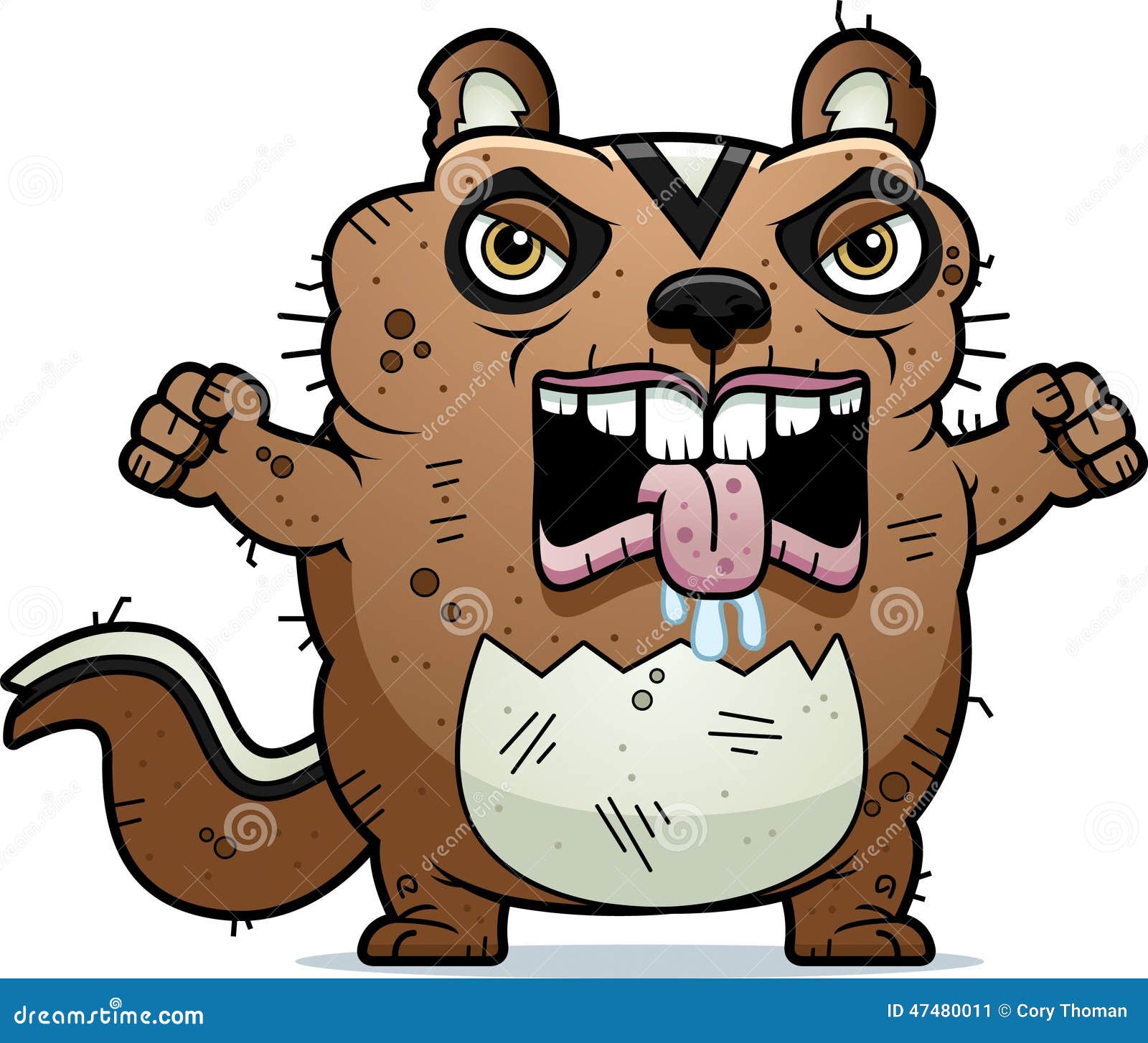 Esquilo Feio Irritado Dos Desenhos Animados Ilustração do Vetor ...