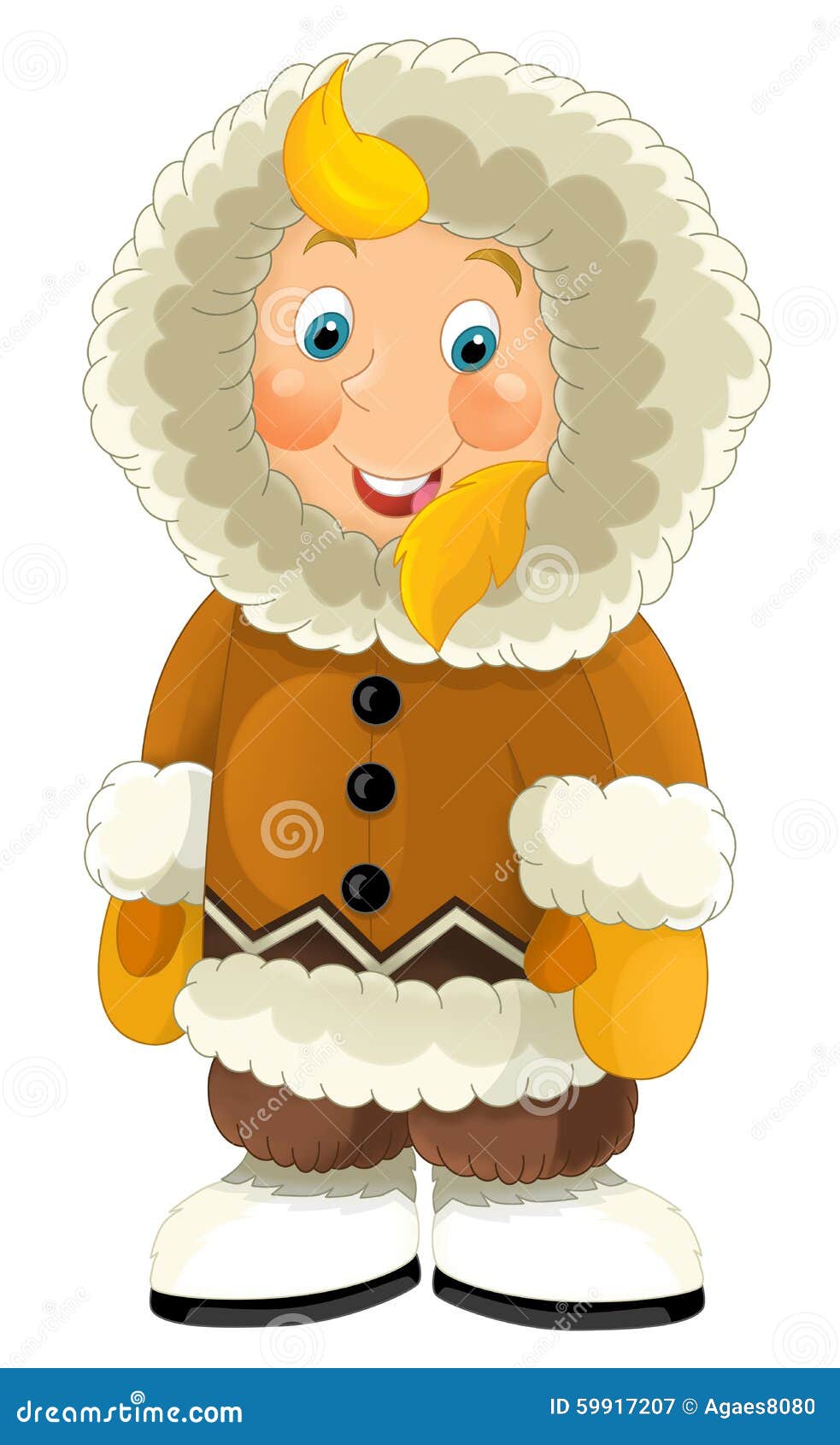 Esquimal de la historieta stock de ilustración. Ilustración de cara ...