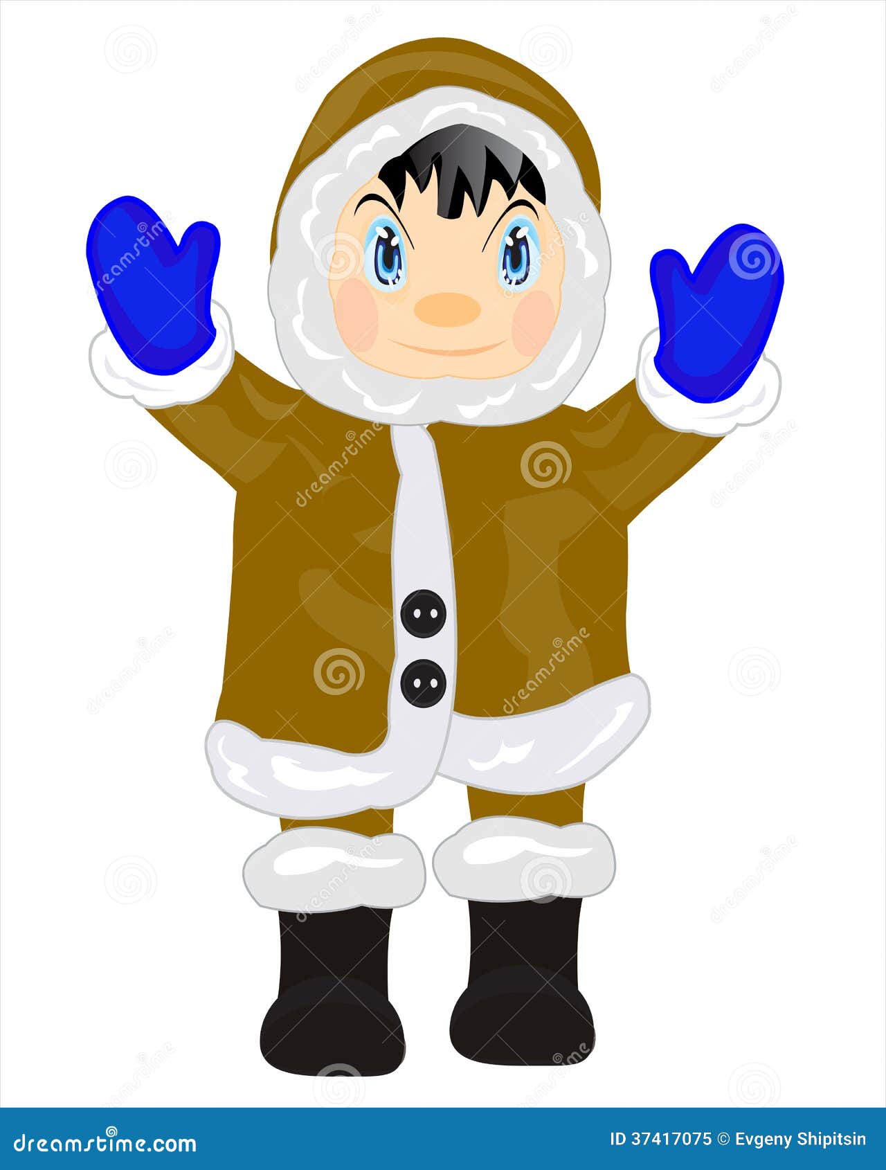 Esquimal Del Hombre En Blanco Ilustración del Vector - Ilustración de ...