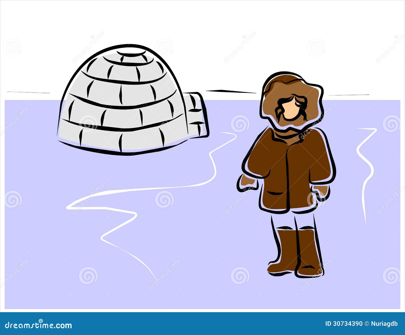 Esquimal e iglú ilustración del vector. Ilustración de guantes - 30734390