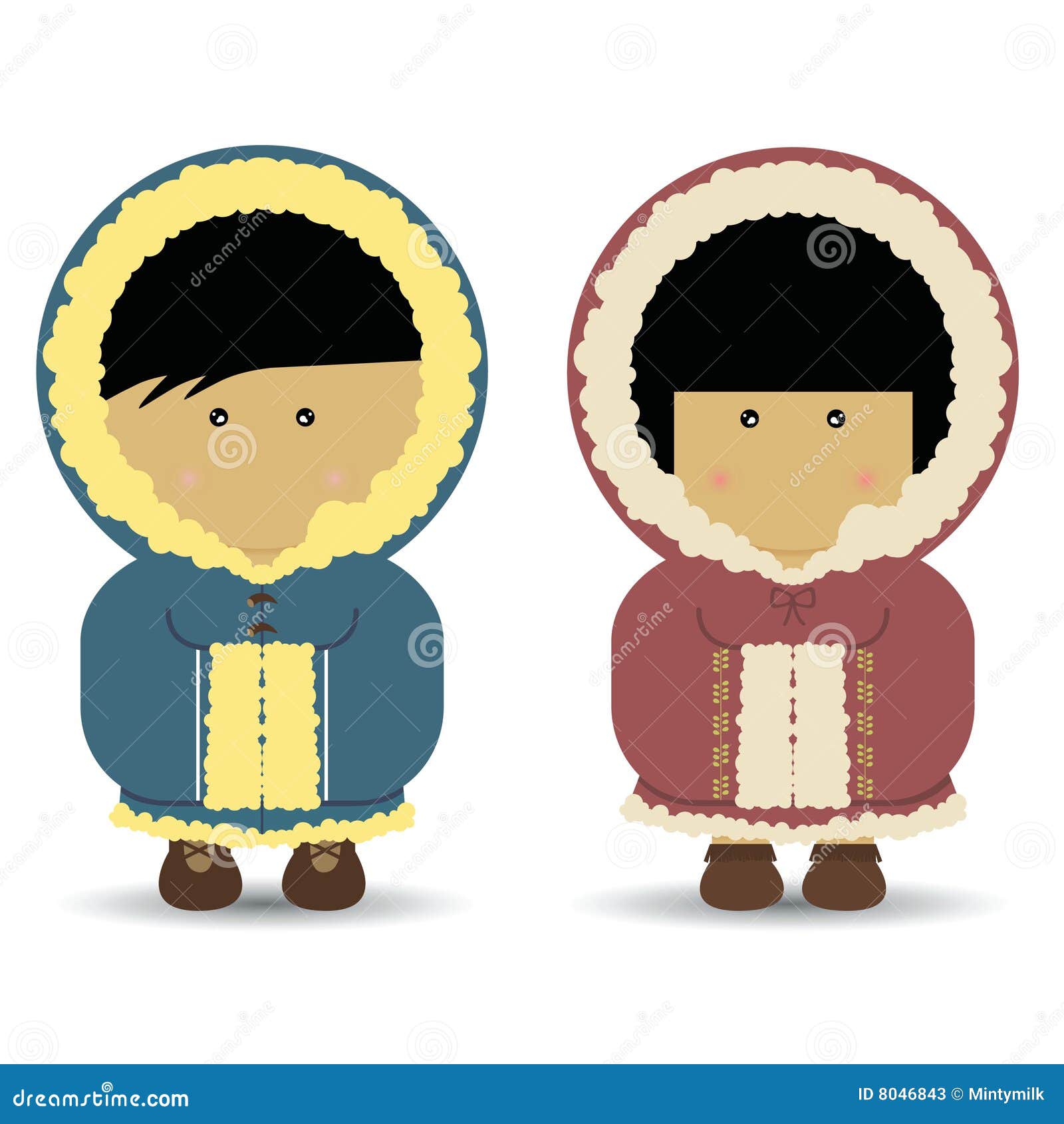 Esquimal/muchacho Y Muchacha Del Inuit Ilustración del Vector ...