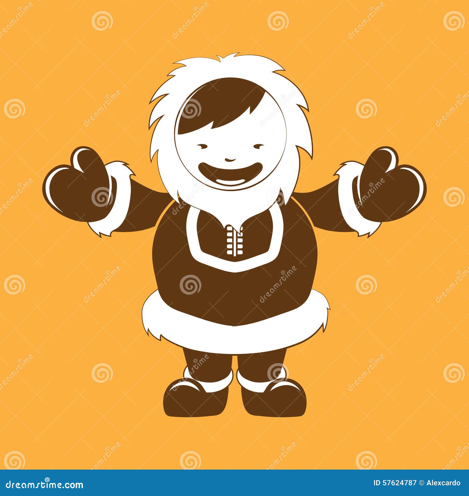 Esquimau illustration de vecteur. Illustration du heureux - 57624787