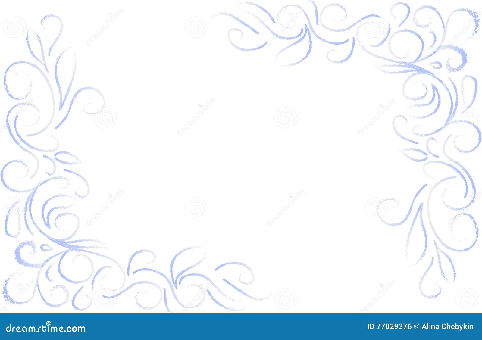 Esquina floral azul ilustración del vector. Ilustración de hoja - 77029376