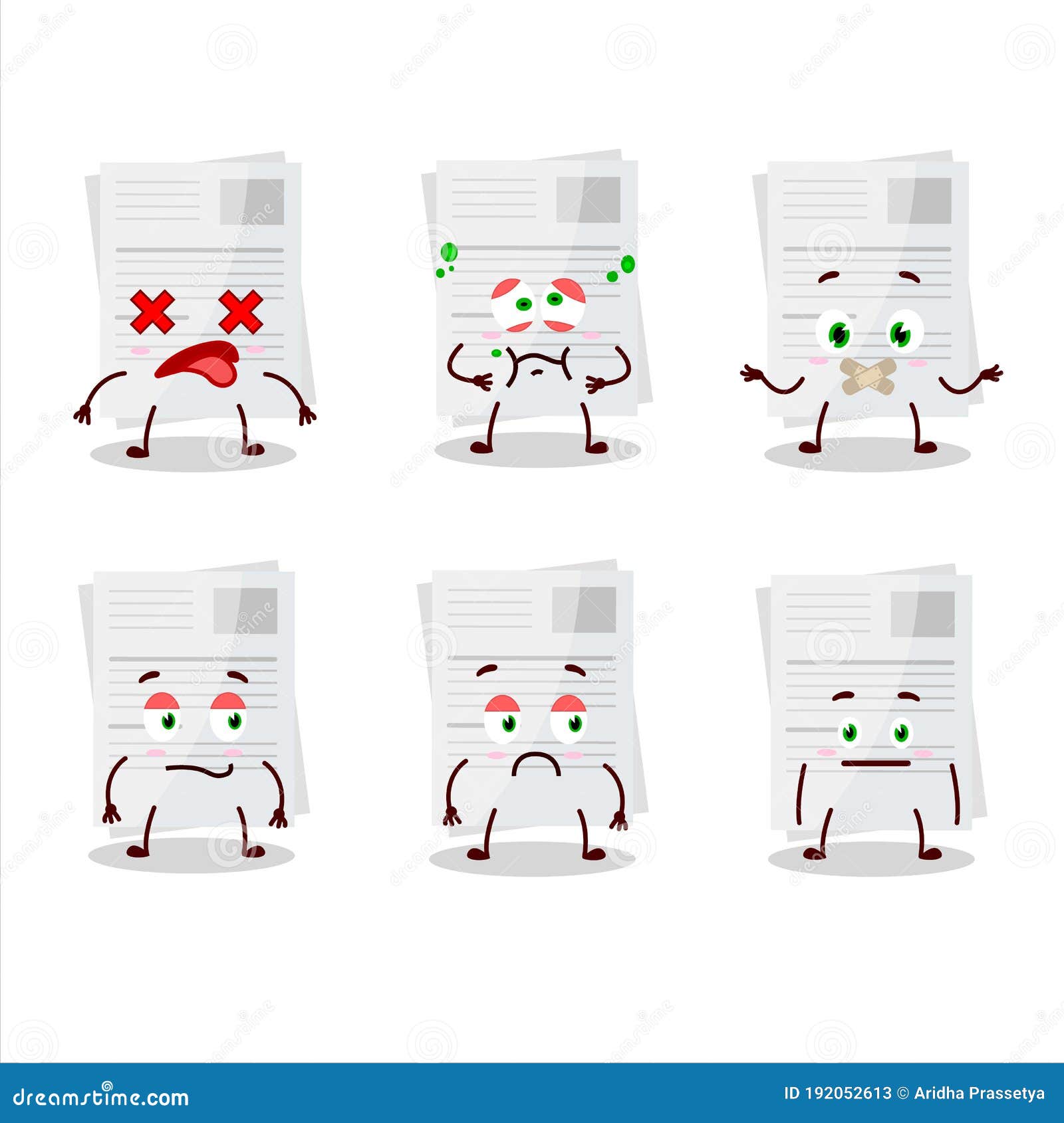 Essay Paper Cartoon Character with Nope Expression Stock Vector ...