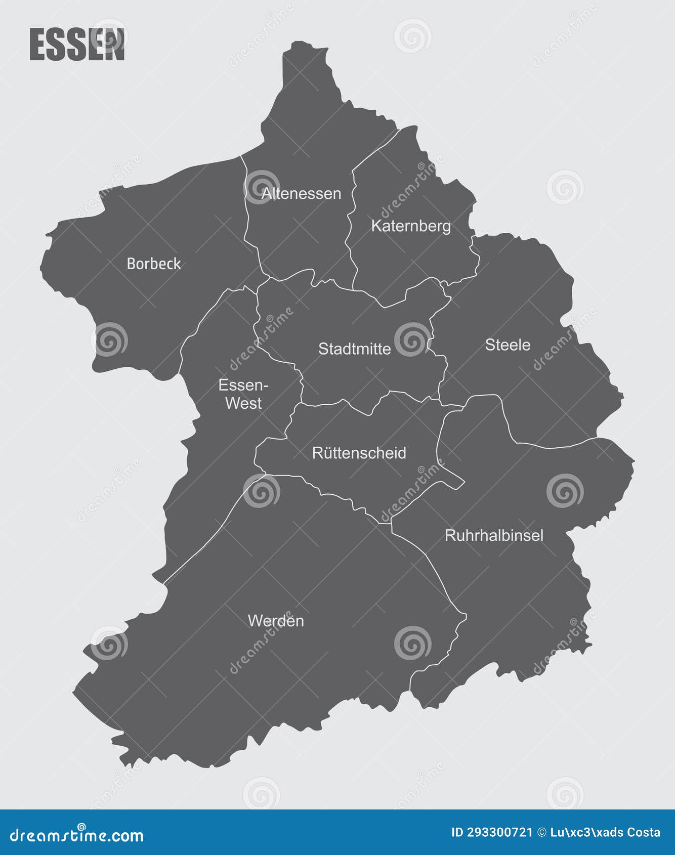 Essen administrative map stock vector. Illustration of land - 293300721