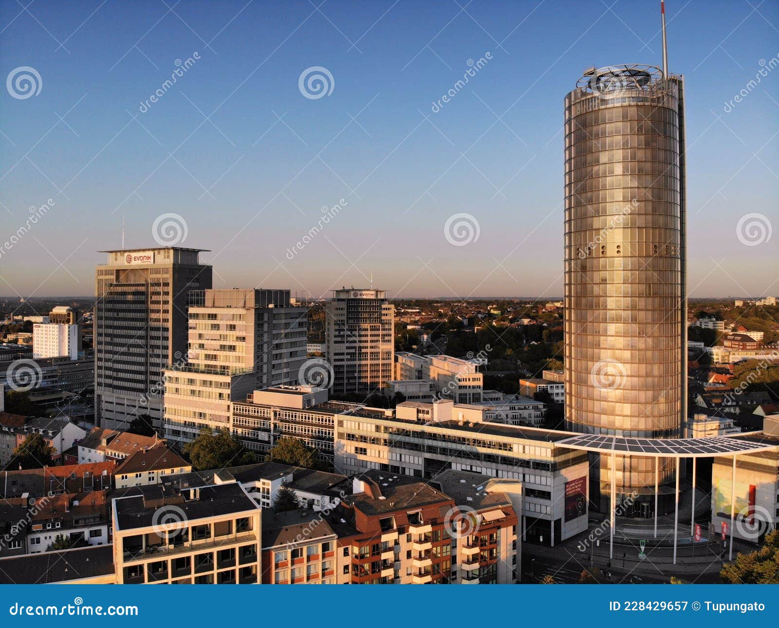 Essen skyline in Germany editorial photography. Image of created ...