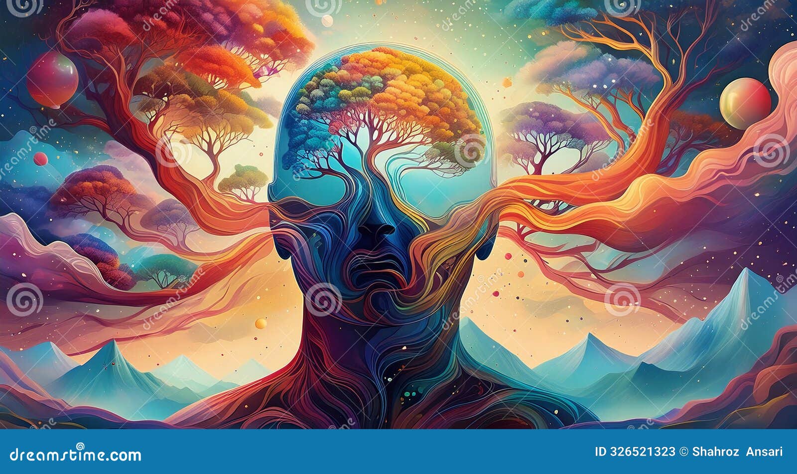 Psychedelic Experience through Abstract Illustration . Stock ...