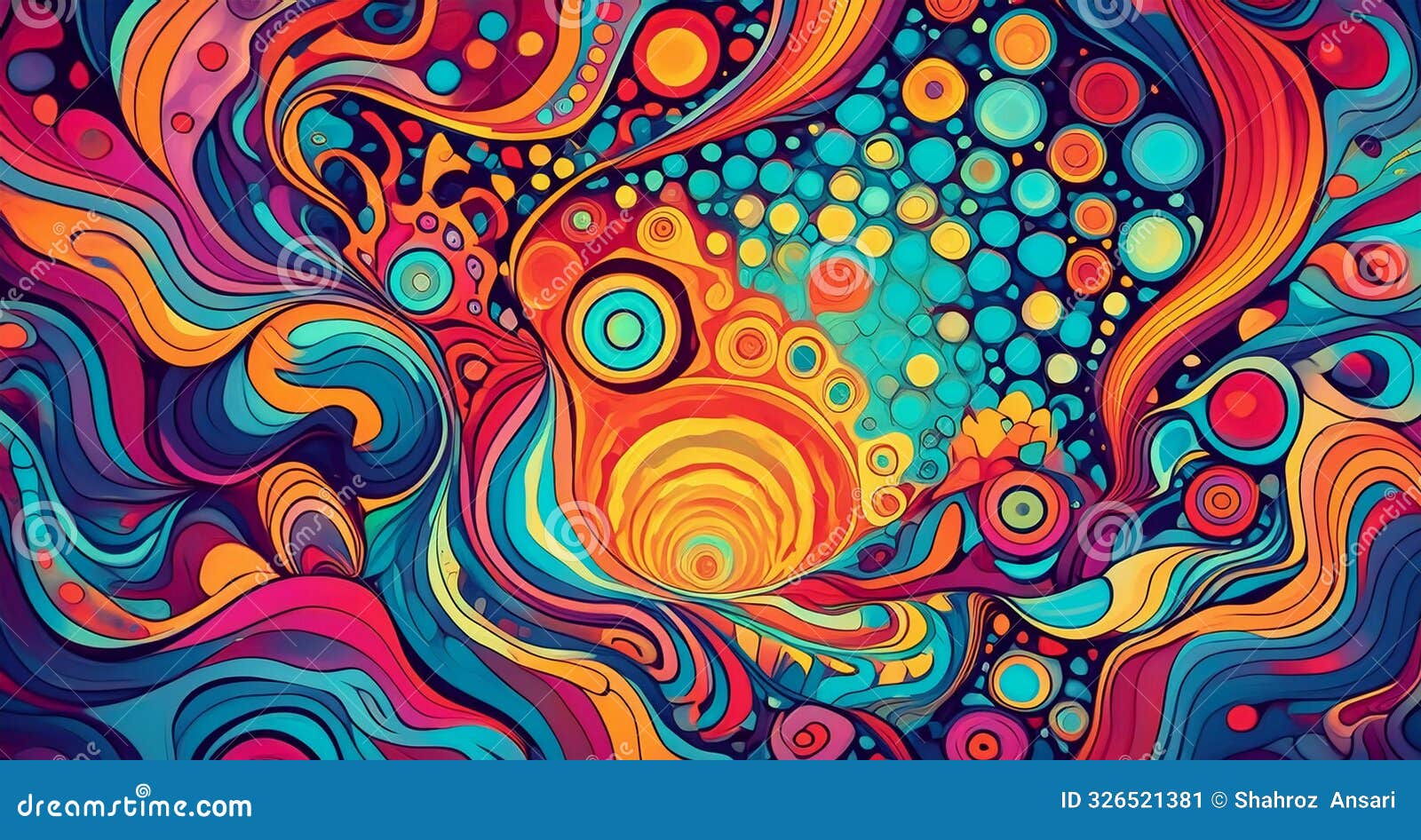Psychedelic Experience through Abstract Illustration . Stock ...