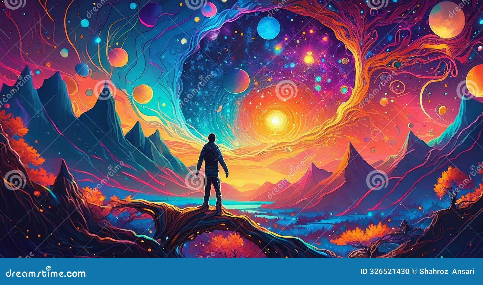 Psychedelic Experience through Abstract Illustration . Stock ...