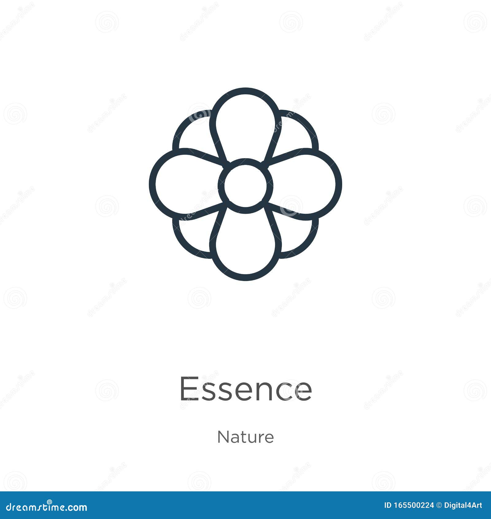 Essence Icon. Thin Linear Essence Outline Icon Isolated on White ...