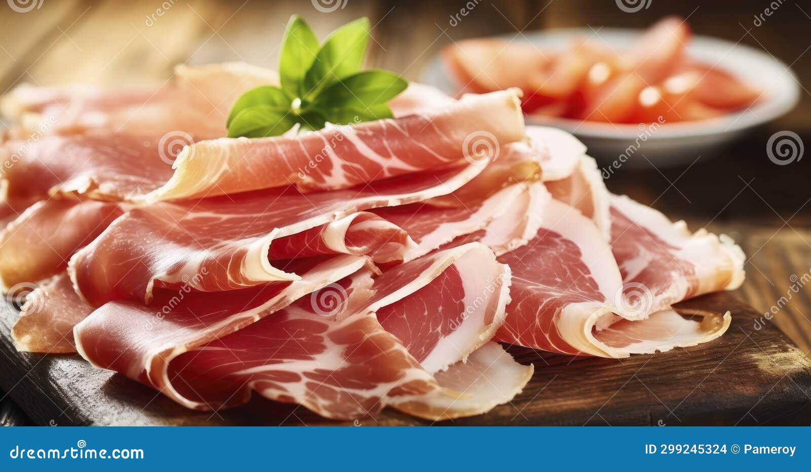 The Essence of Savory - Slices of Cured Ham on a Wooden Table ...