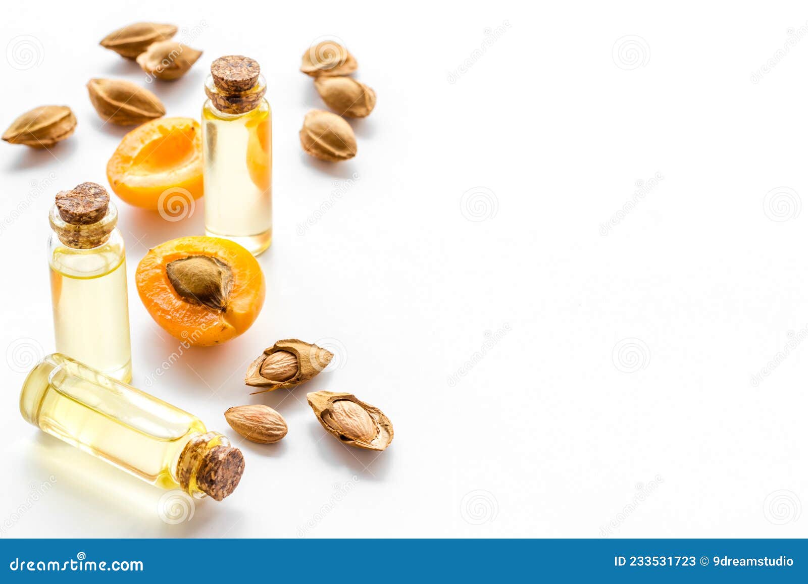 Essential Apricot Kernel Oil with Dried Kernel Stock Image - Image of ...