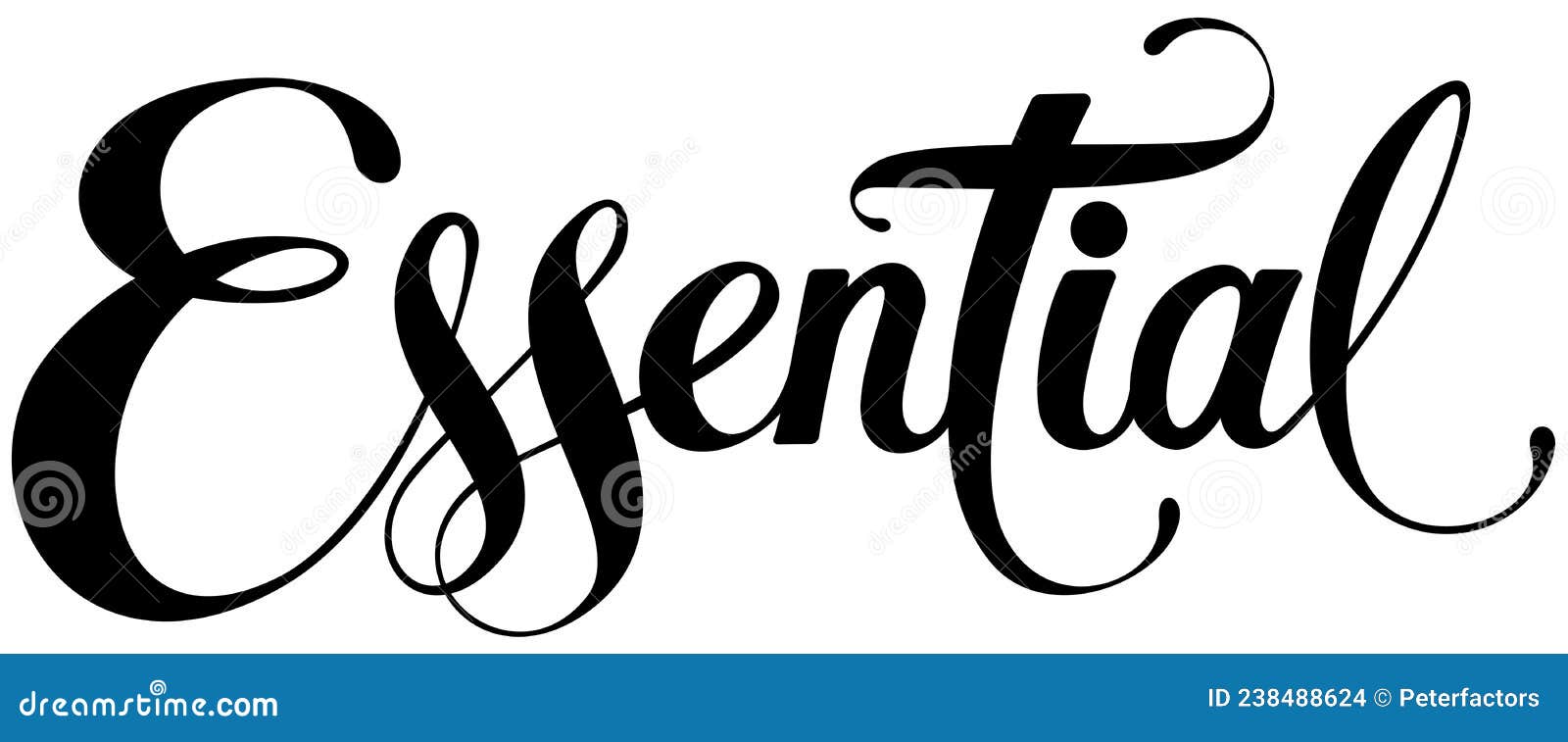 Essential - Custom Calligraphy Text Stock Vector - Illustration of ...