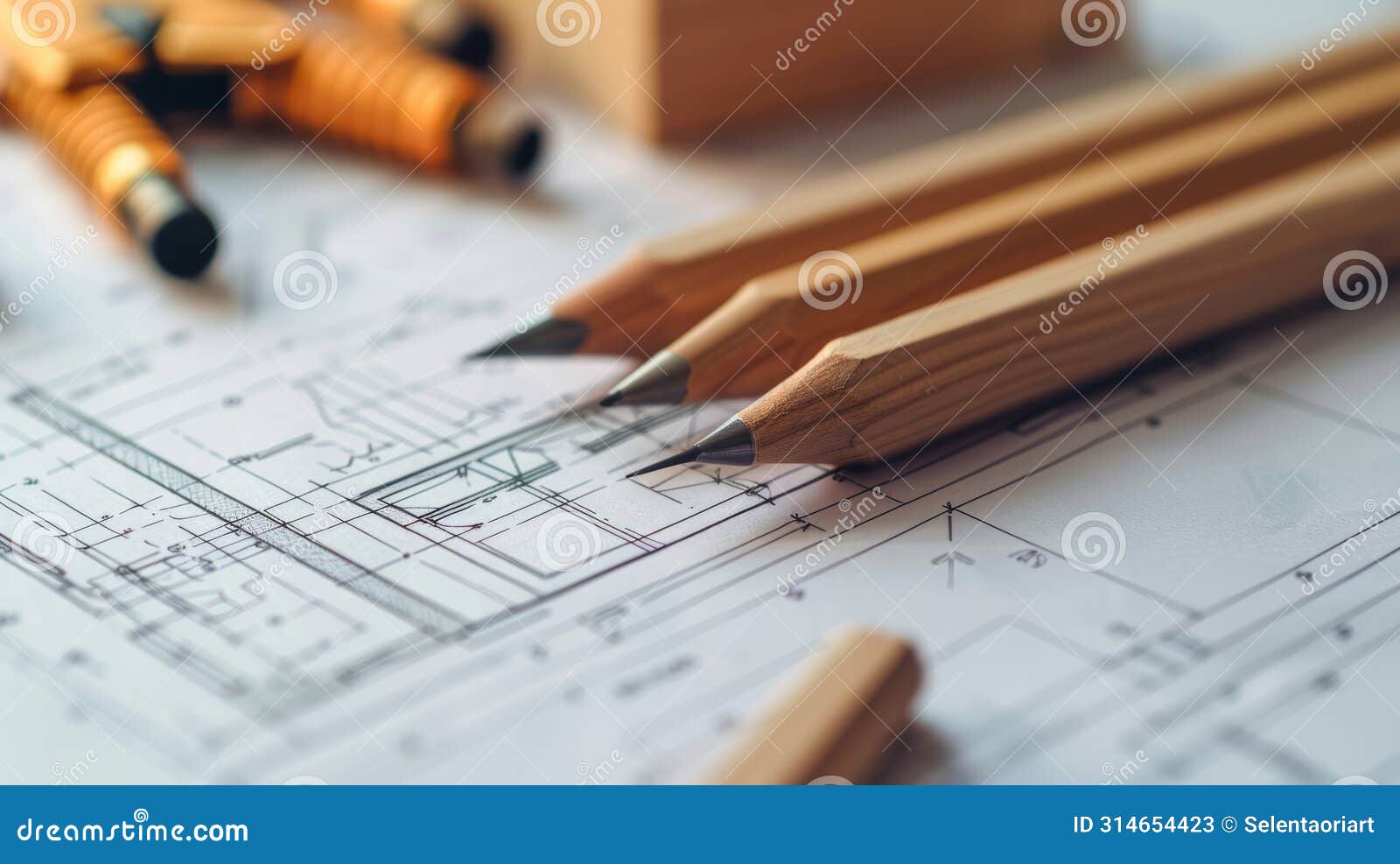 Essential Drafting Tools for Student Architects Stock Illustration ...