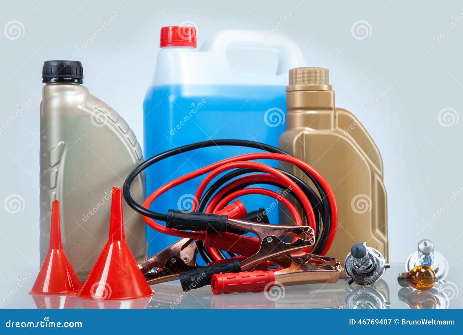 Essential Elements in Any Car. Isolated on White Stock Image - Image of ...