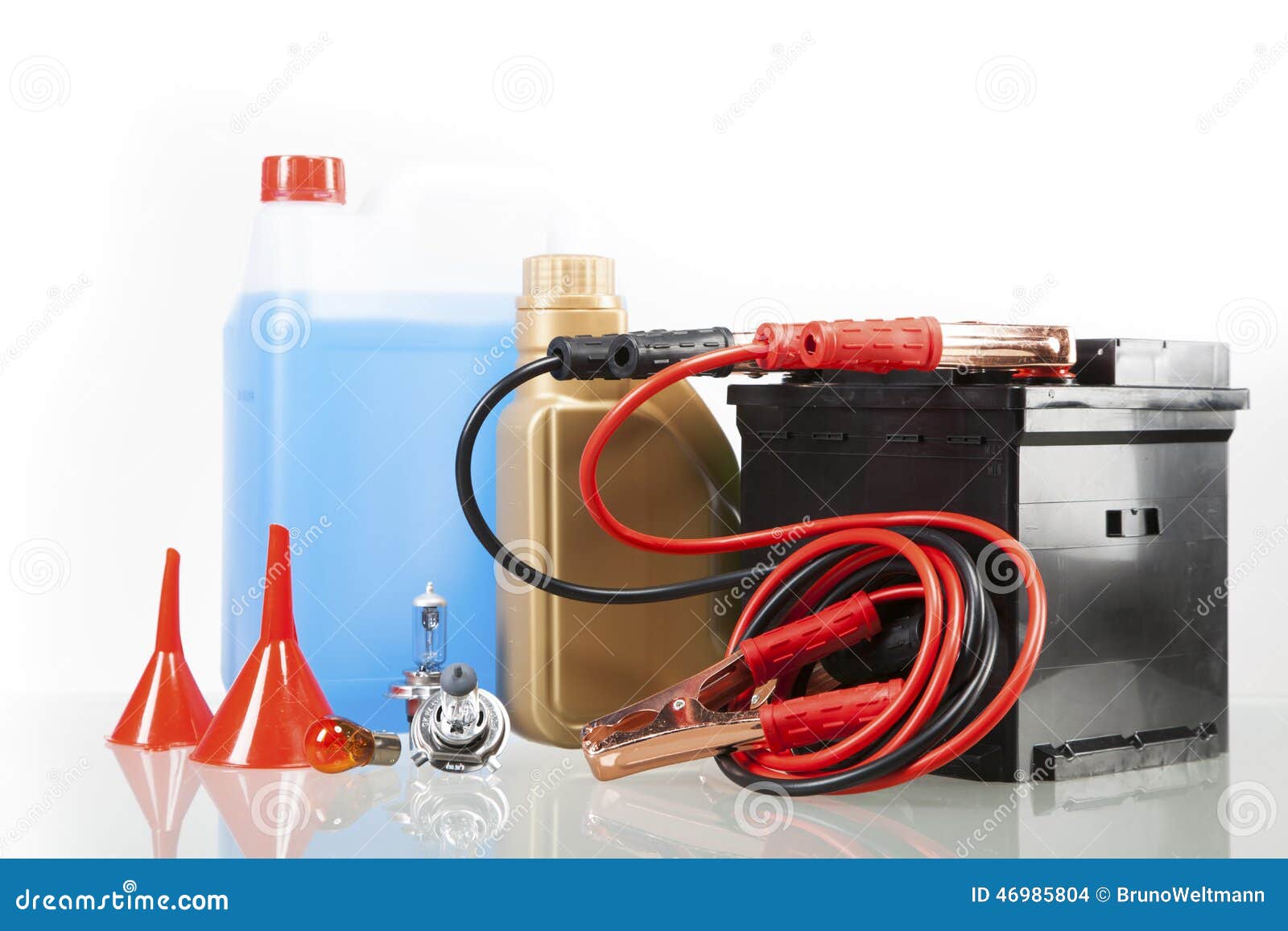 Essential Elements in Any Car. Isolated on White Stock Photo - Image of ...