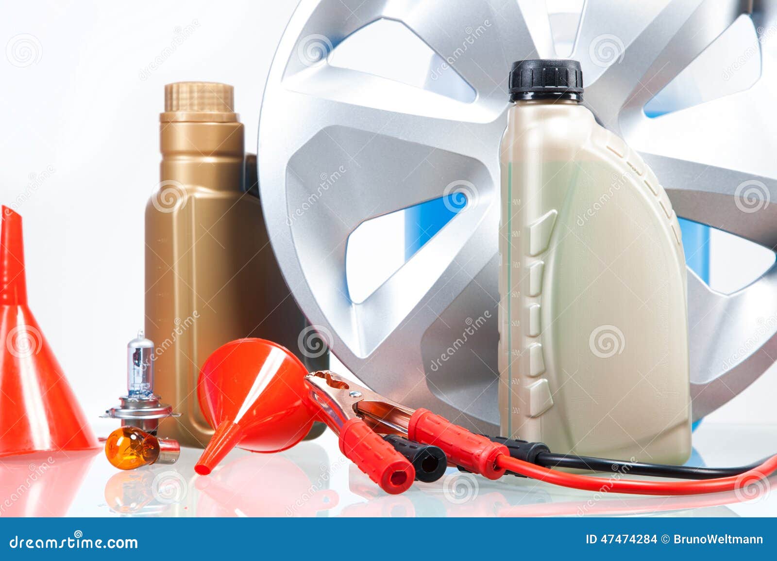 Essential Elements in Any Car. Isolated on White Stock Photo - Image of ...