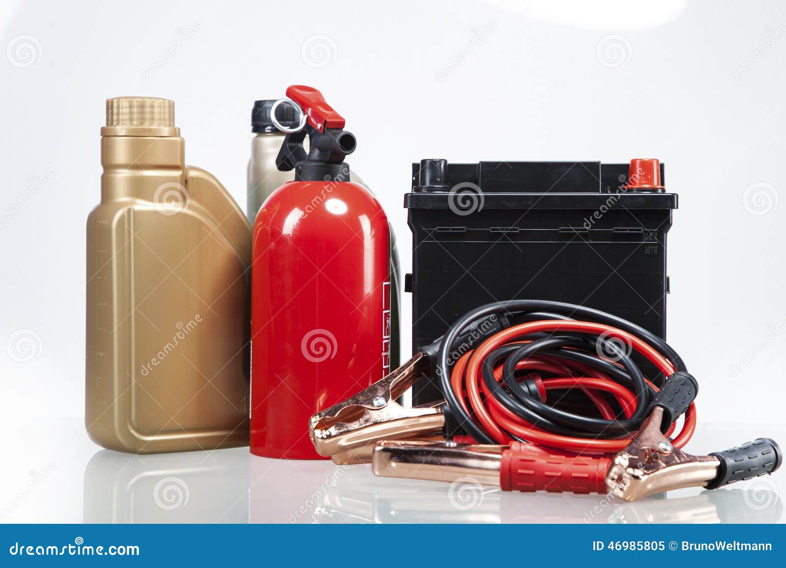 Essential Elements in Any Car. Isolated on White Stock Image - Image of ...