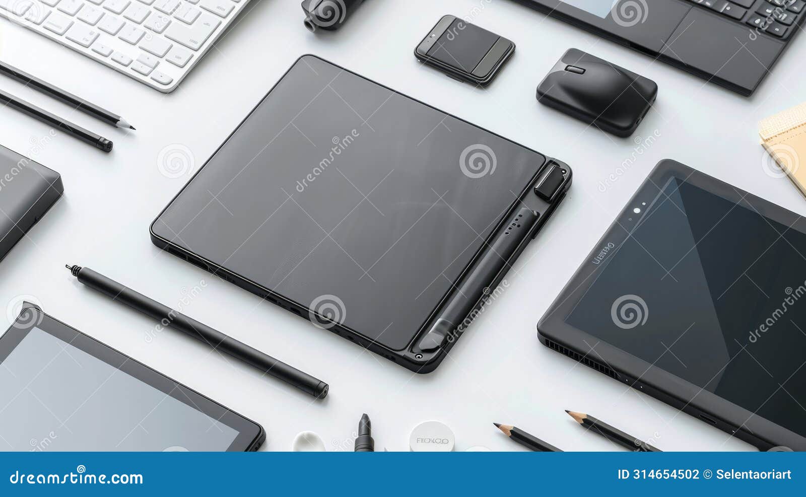 Essential Graphic Tablets for School Stock Illustration - Illustration ...