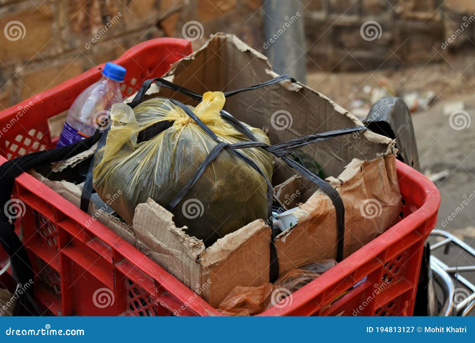 Essentials Items in the Delivery Crate Stock Image - Image of city ...