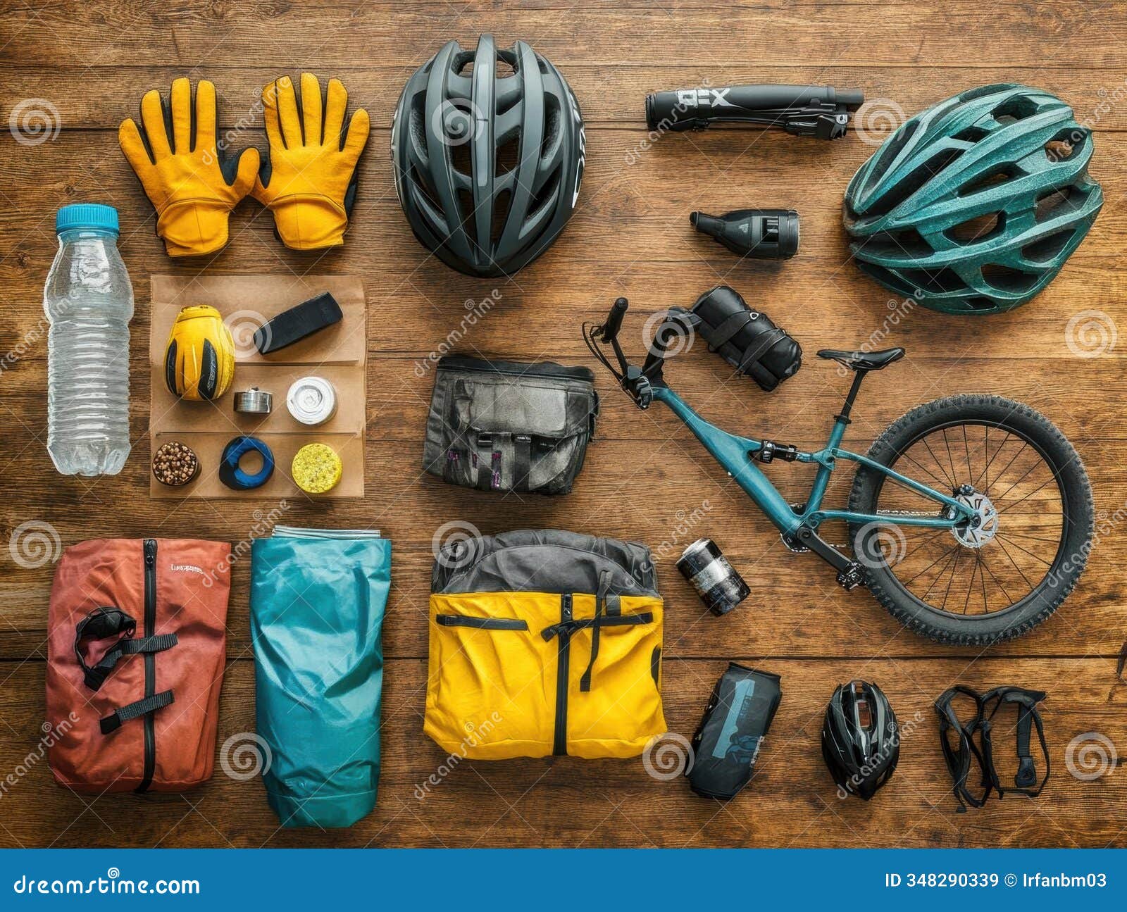 Essential Mountain Biking Gear, a Complete Checklist Stock Illustration ...
