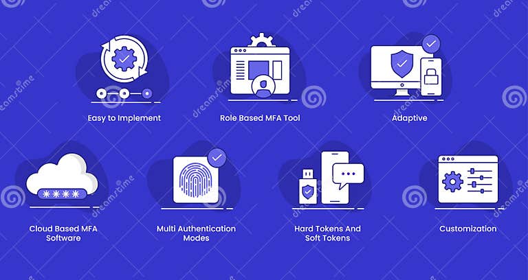 Essential Multi-Factor Authentication Icons Stock Vector - Illustration ...