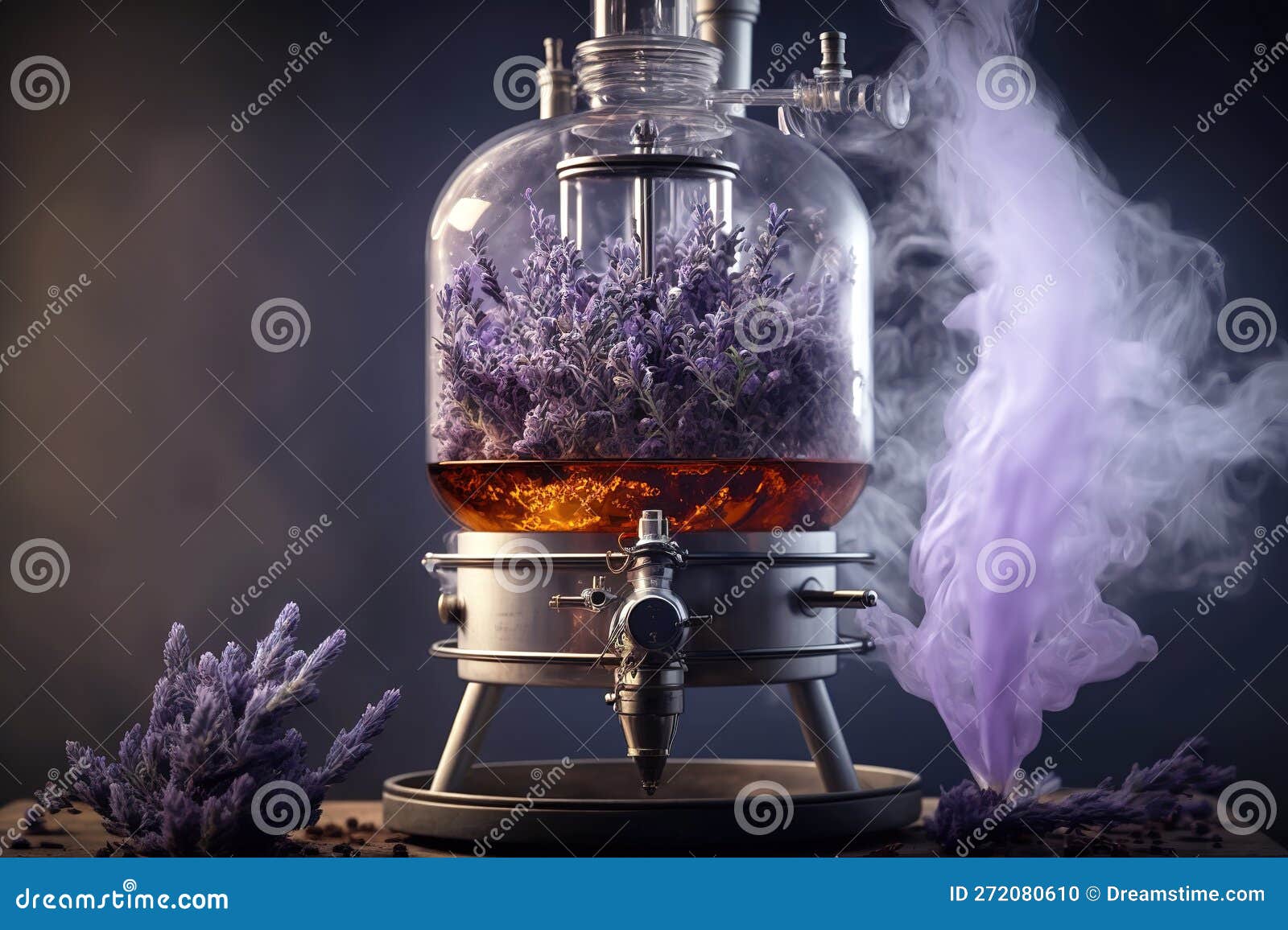 Essential Oil Extraction with Distillery Machine. Stock Illustration ...