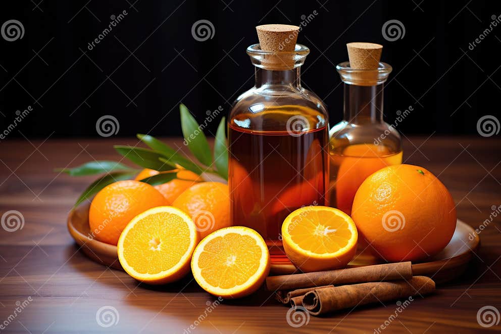 Essential Oil Infusion with Orange and Cinnamon Stock Photo - Image of ...
