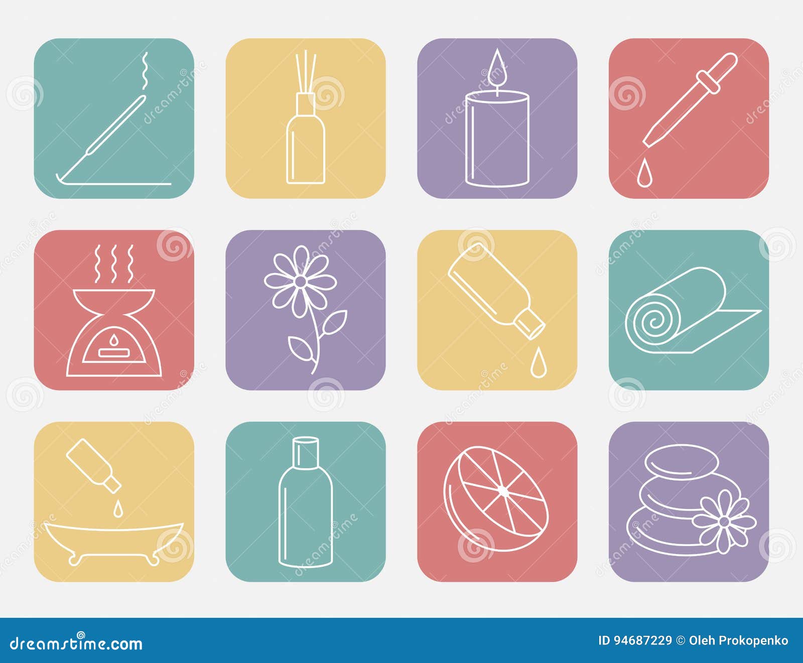 Essential Oil Line Icon. Aromatherapy Oils Set. Vector. Stock Vector ...