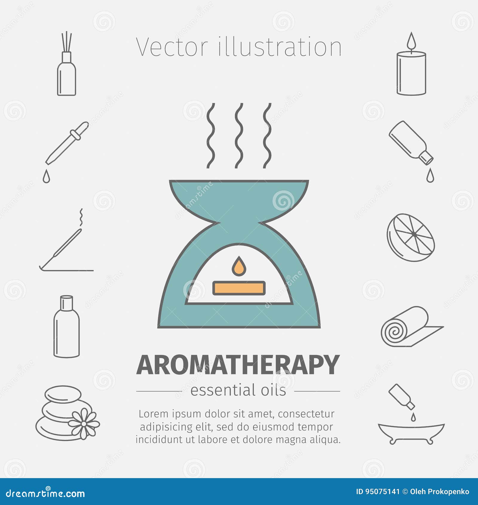 Essential Oil Line Icon. Aromatherapy Oils Set. Vector. Stock Vector ...