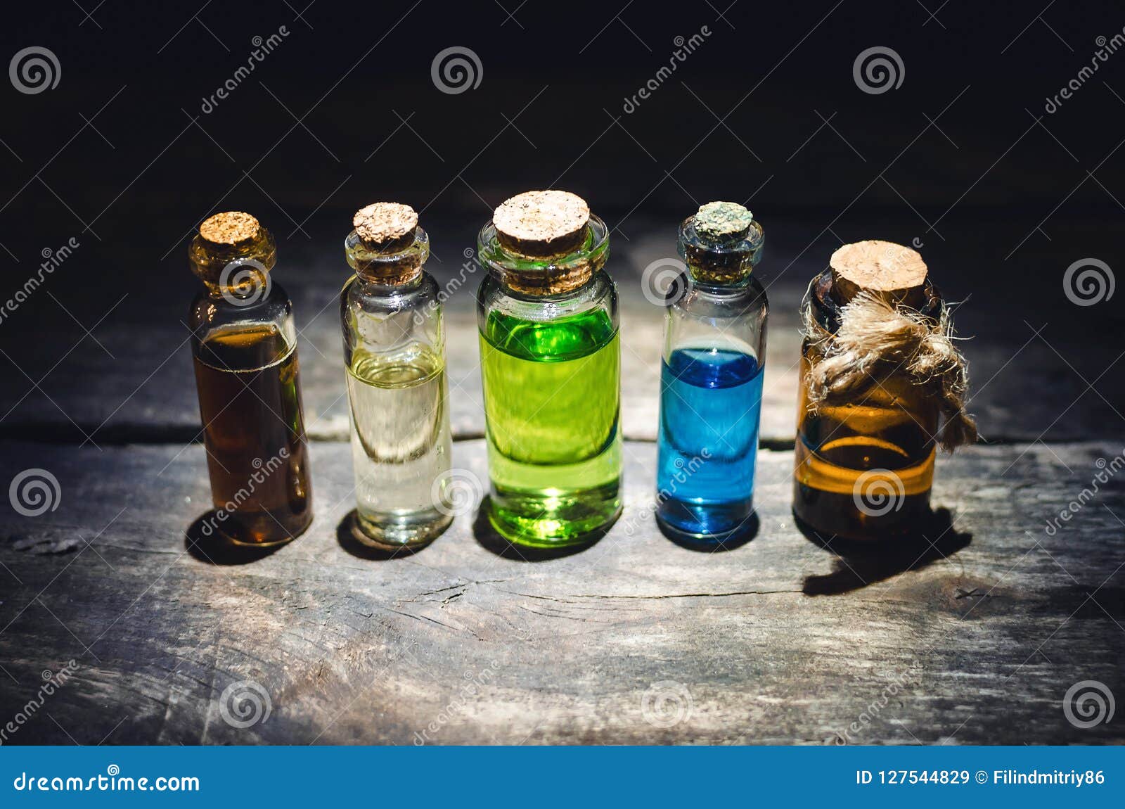 Essential oil. stock image. Image of potions, bottles - 127544829
