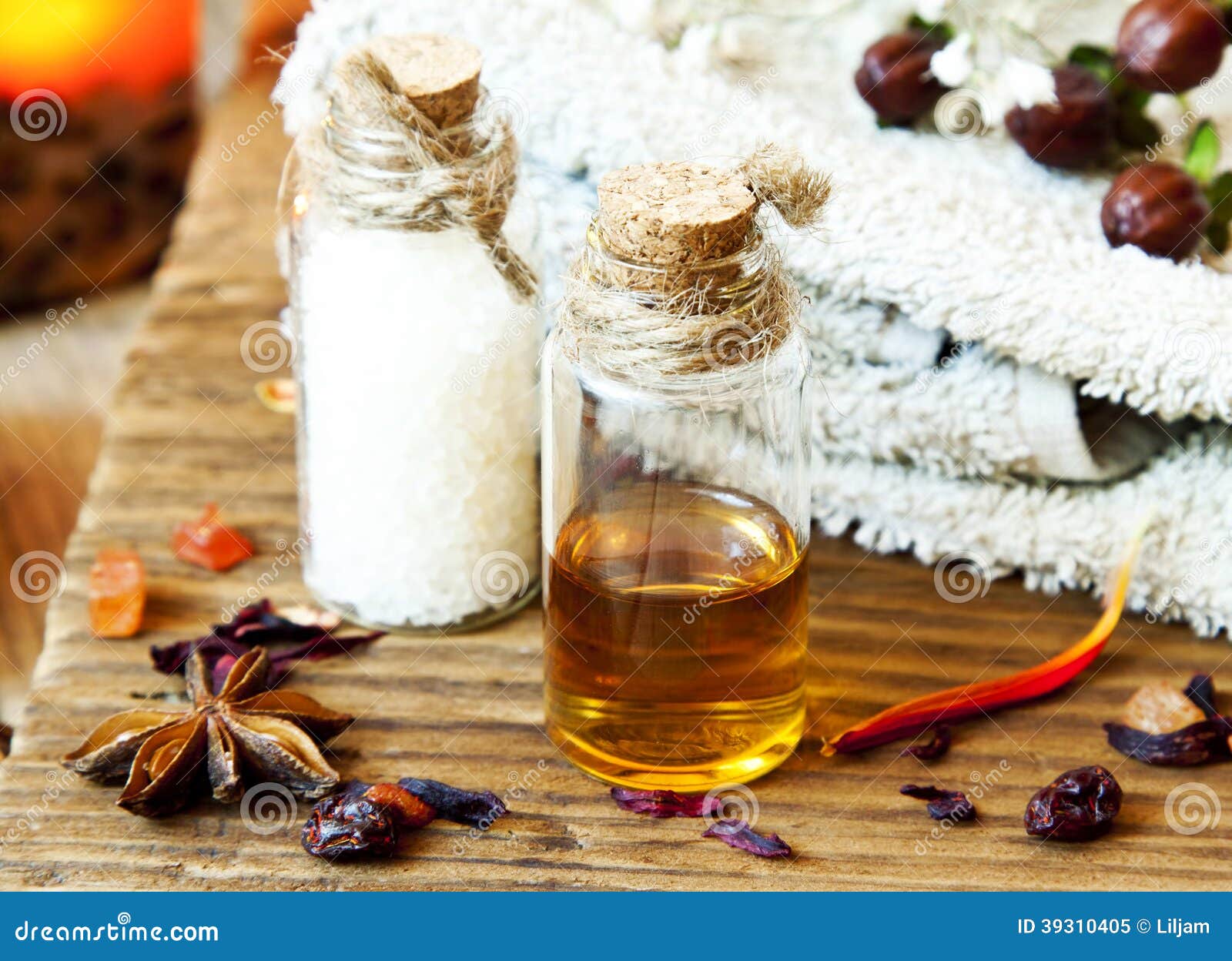 Essential Oils Aromatherapy.Spa Setting Stock Image - Image of aromatic ...