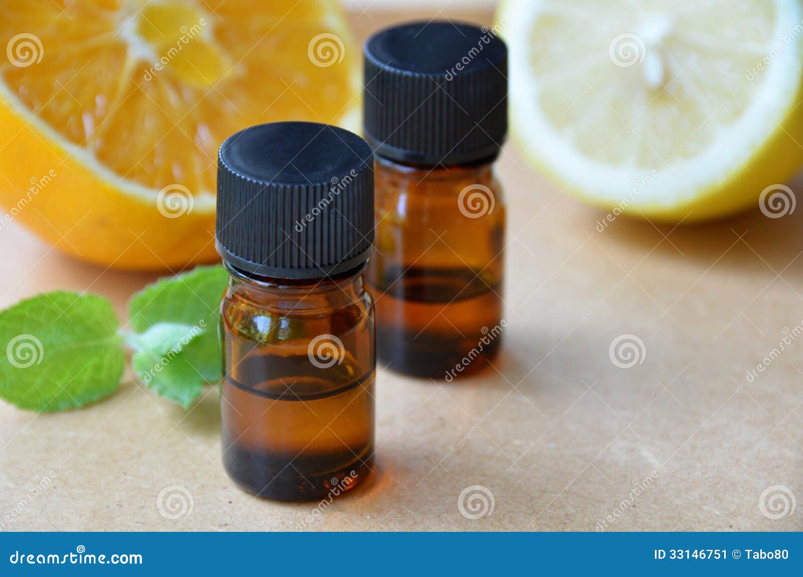 Essential Oils with Citrus Fruits and Herbs Stock Image - Image of ...