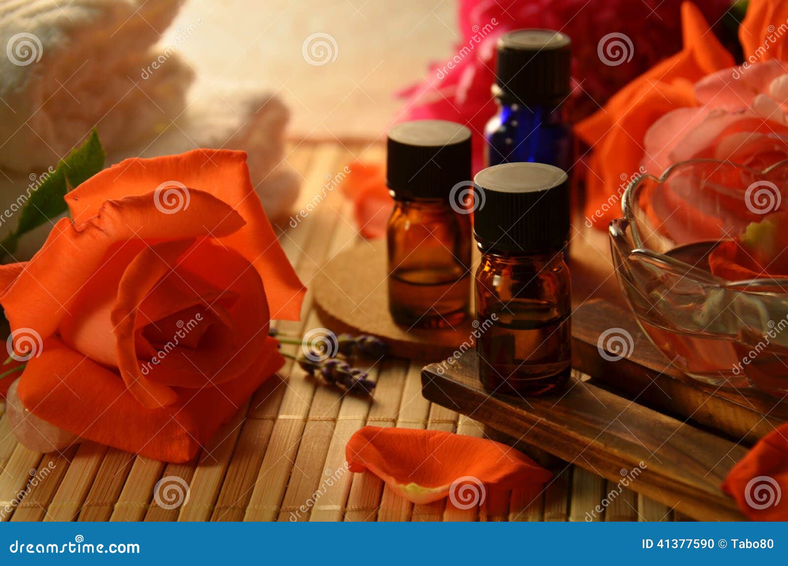 Essential oils and roses stock photo. Image of herbal - 41377590