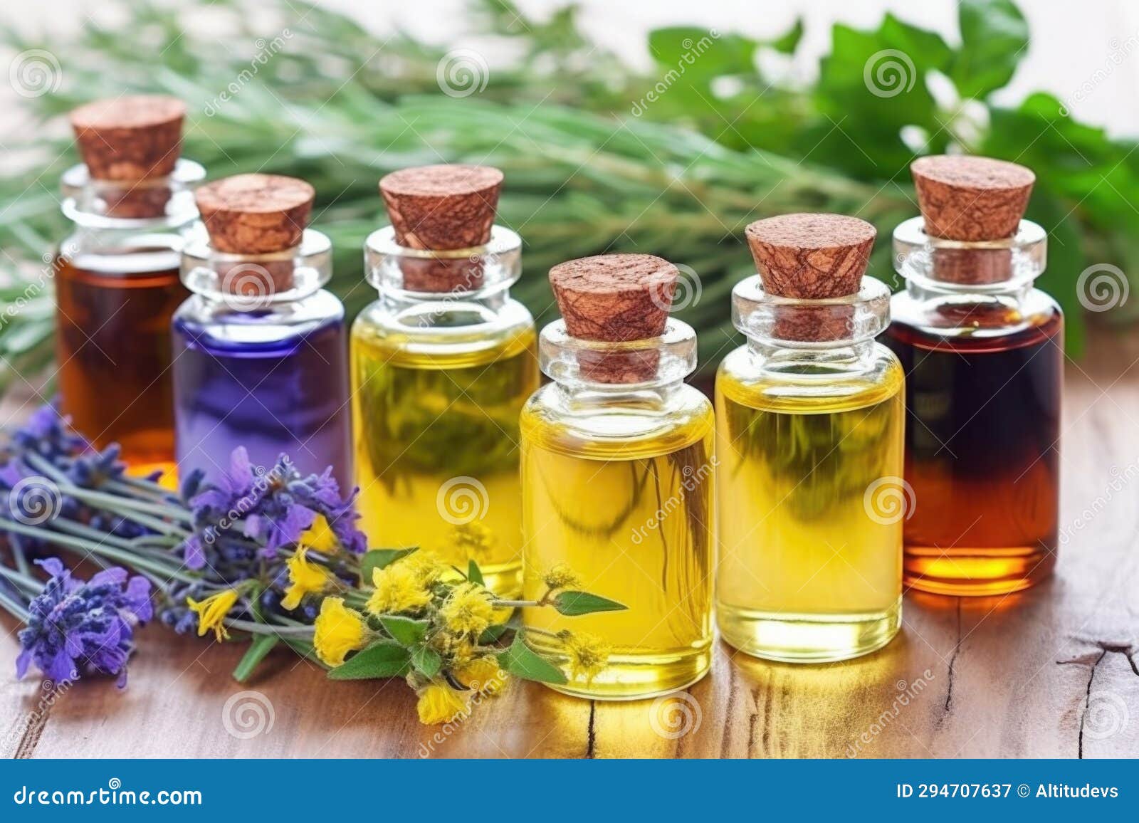 Essential Oils in Small Glass Containers Used for Soap Crafting Stock ...