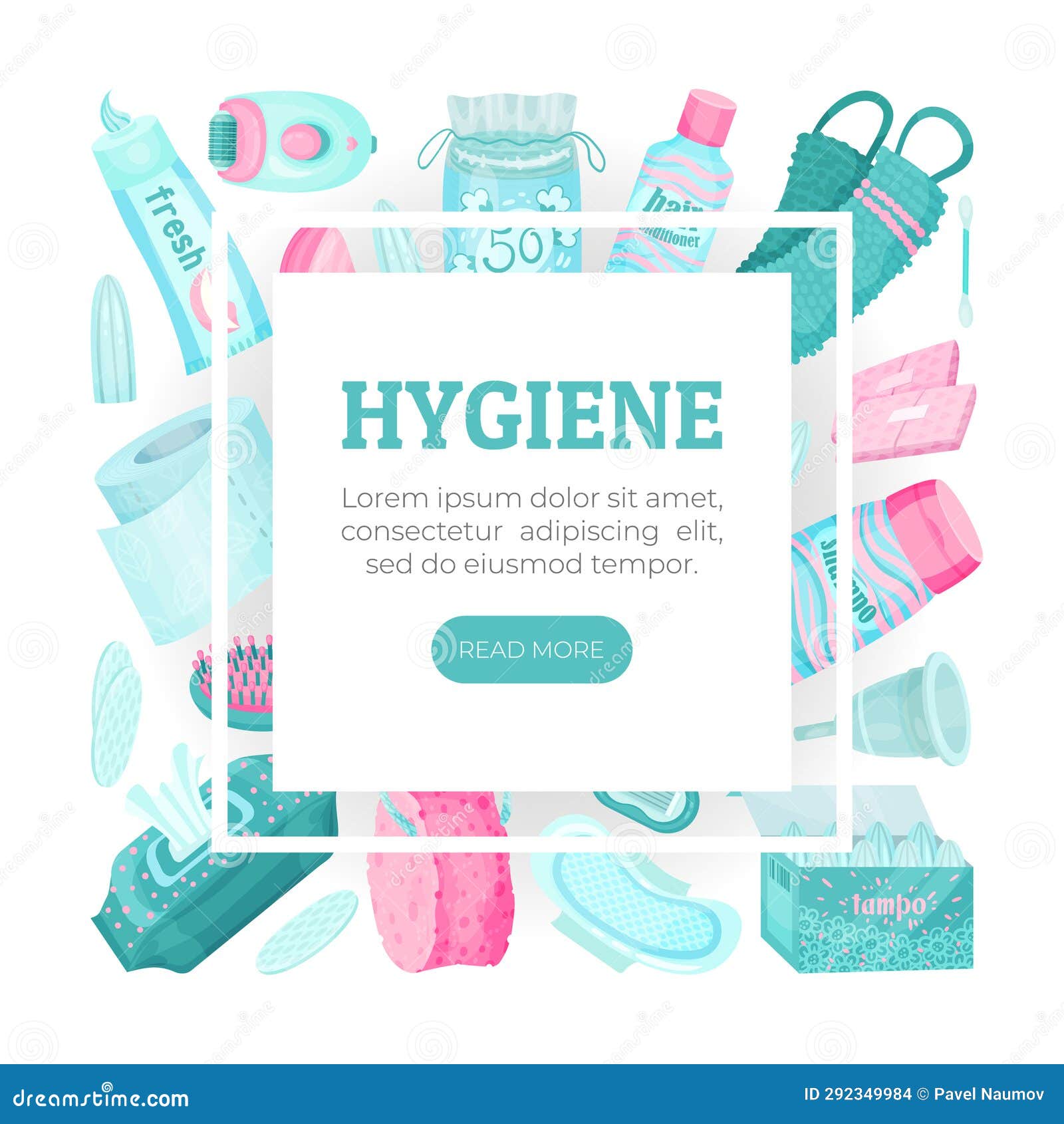Essential Personal Hygiene Items Banner Design Vector Template Stock ...