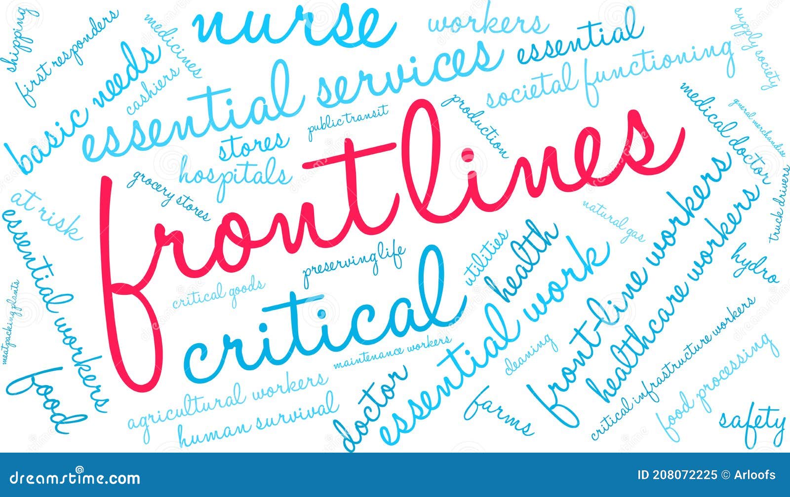 Front Lines word cloud stock vector. Illustration of covid - 208072225