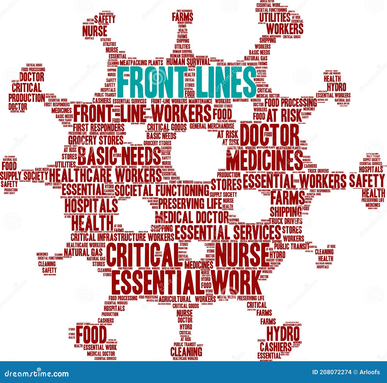 Front Lines word cloud stock vector. Illustration of meatpacking ...