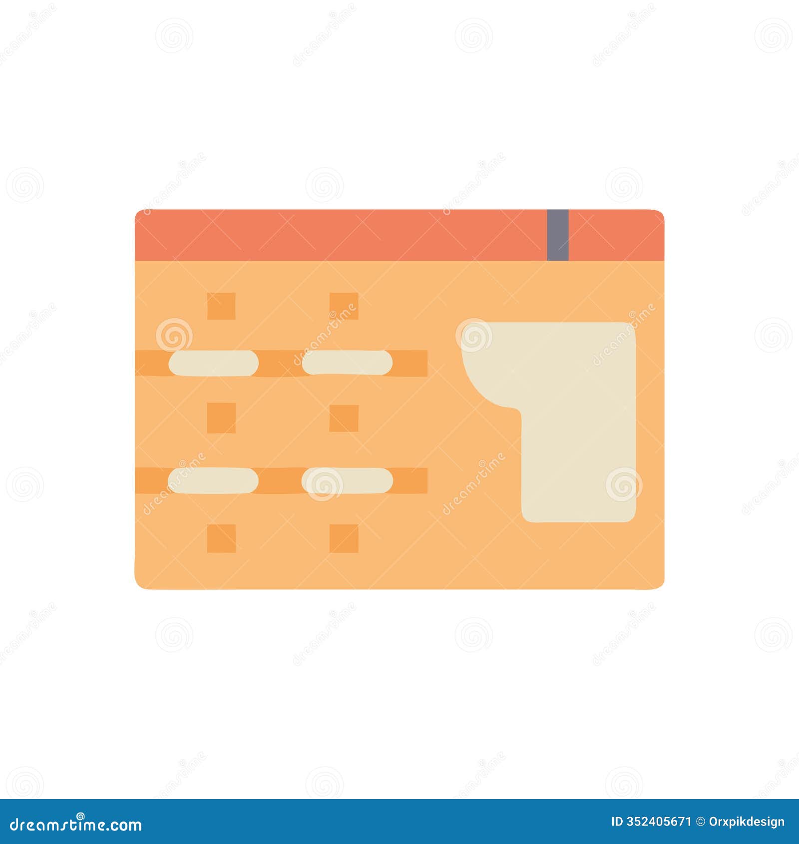 Essential Stucco Wall Icon for Home Design Stock Illustration ...