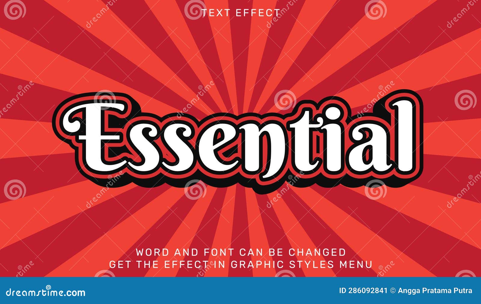 Essential Text Effect in 3d Design Stock Illustration - Illustration of ...