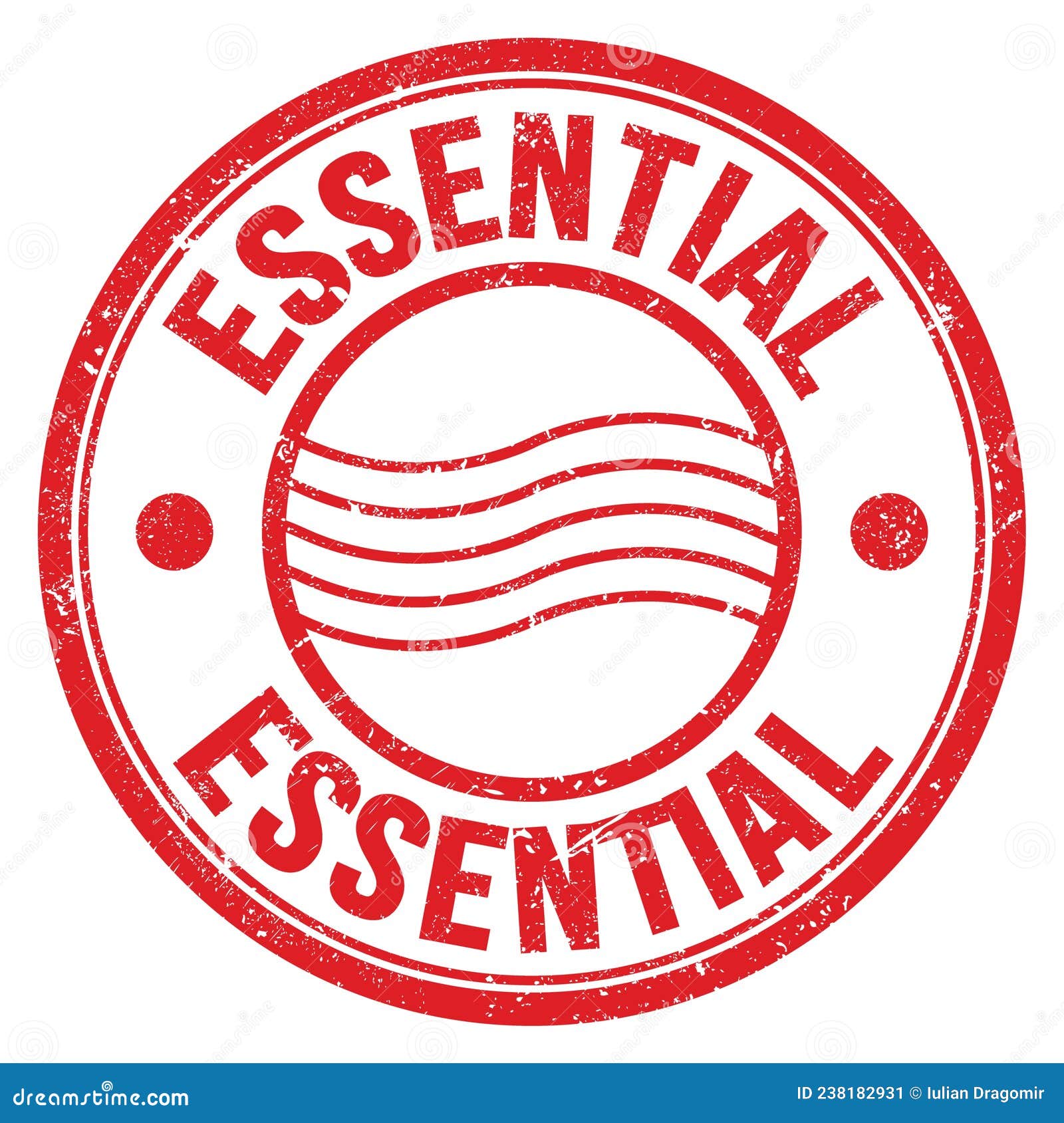 ESSENTIAL Text Written on Red Round Postal Stamp Sign Stock ...