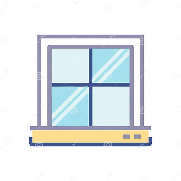 Essential Window Sill Icon for Architecture Stock Illustration ...